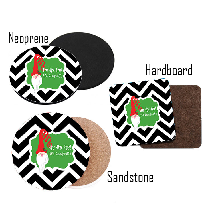 Personalized Santa Beverage Coasters | Mad For Monograms